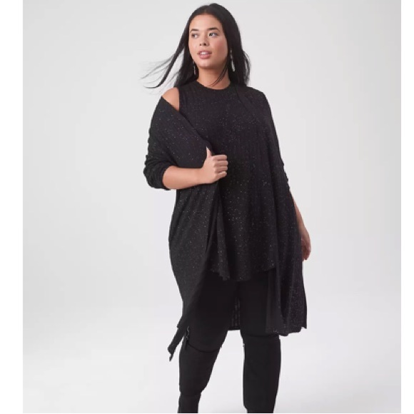 Lane Bryant | Tops | Lane Bryant Classic Long Sleeve Openfront Sparkle ...